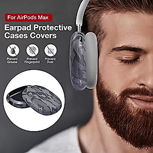 Silicone Earpads Cover For Airpod Max Headphones, Protective Earpad Replacements For AirPods Max Ear Cushions, Washable Lightweight Scratch Resistant Printed Skin Cover Earcup Protector Cover