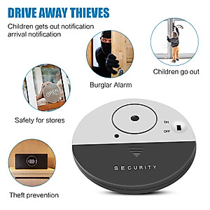 2 Pack Home Security Anti-Theft Window & Door Alarm, Ultra-Slim Loud Alarm Vibration Sensor Detector for Warning Burglars Intruder, Good for Home, Office, RV, Dorm Room (2)