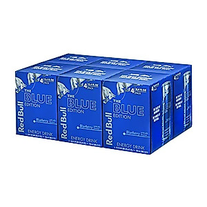 Red Bull Blue Edition Blueberry Energy Drink, 8.4 Fl Oz, 24 Cans (6 Packs of 4)