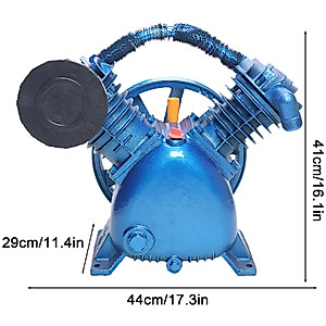 5.5HP Dual Piston V Style Air Compressor Head Pump Motor Cast Iron 2-Stage 2-Cylinder, 21 CFM 175 PSI