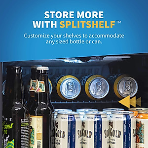 NewAir Beverage Refrigerator Cooler with 126 Can Capacity - Freestanding Mini Bar Beer Fridge for Bedroom, Dorm, Office - Small Refrigerator Cools to 37F Perfect For Beer, Soda, And Drinks