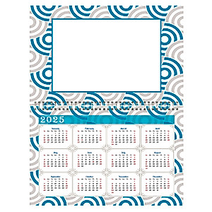 2024 Photo Frame Wall Spiral-bound Calendar (Add Your Own Photos) - 12 Months Desktop/Wall Calendar/Planner - (Geometrics Edition #004)