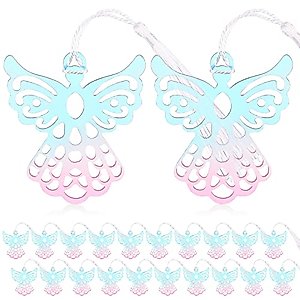 50 Pack Acrylic Angel Bookmark Favors with Elegant Tassel Memorial Bookmarks for Book Lovers Collection Christmas Angel Wedding Party Gift