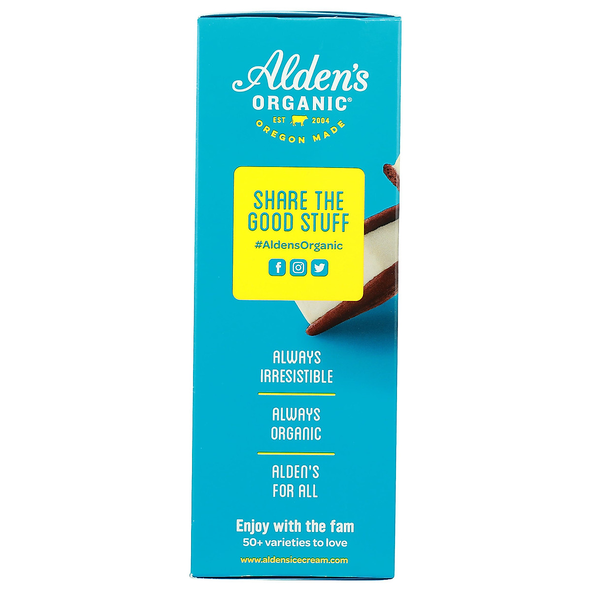 Aldens, Ice Cream Sandwich Vanilla Organic, 8 Count, 16 Fl Oz