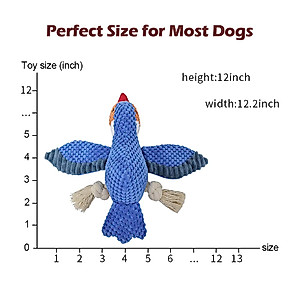 Squeaky Dog Toys Dog Chew Toy for Aggressive Chewers Dog Stuffed Animals Rope Chew Toy Dog Teethbrush Dental Chew Toy for Small Medium Large Doggy or Puppy Red-Billed Bird