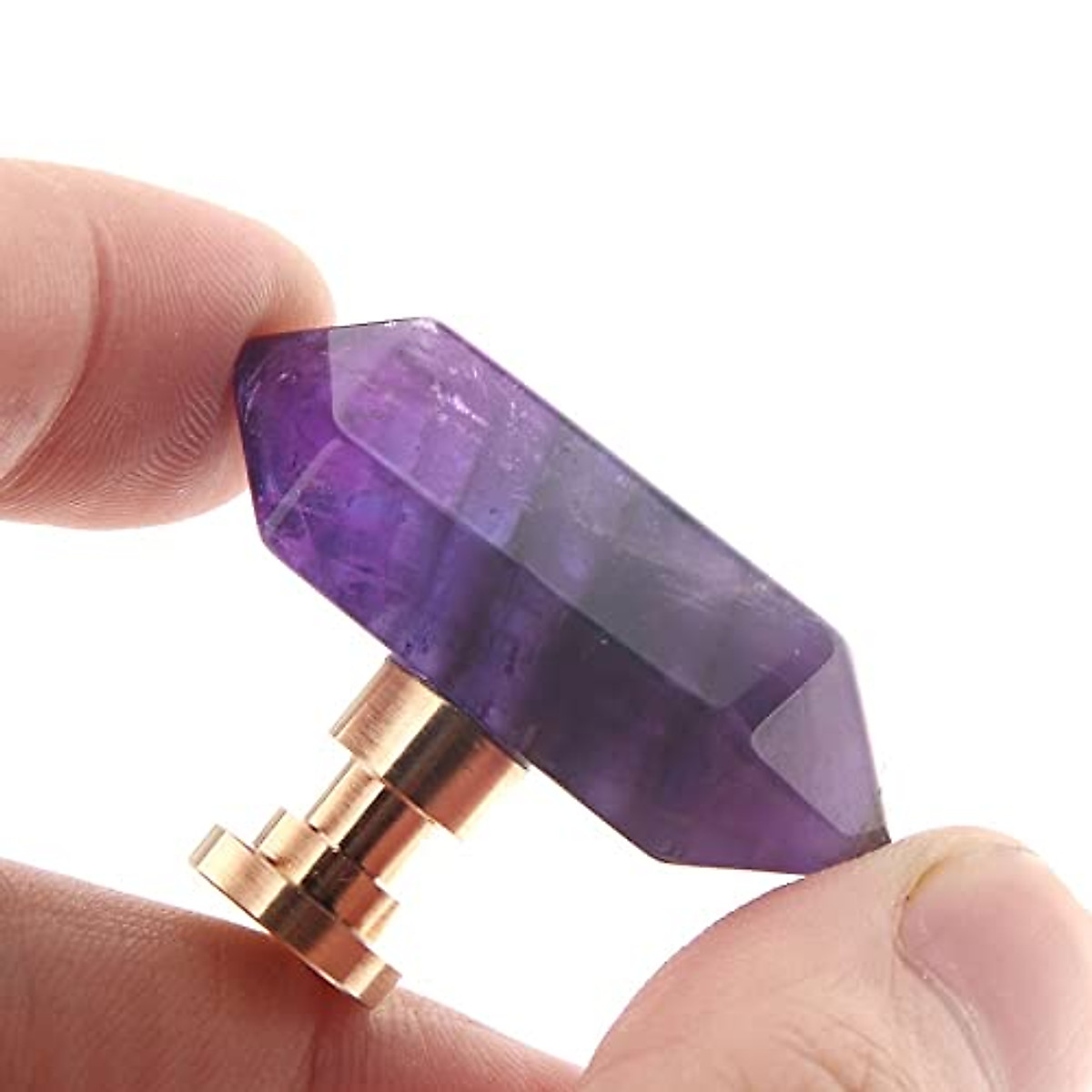 BITACS Crystal Stone Double Pointed Column Single Hole Brass Handle Drawer Wardrobe Wardrobe Door Cabinet Handle Furniture (Color : 3-Pack, Size : As The Picture Shows)