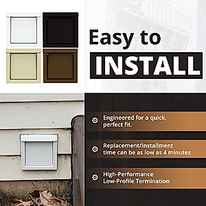 4 Inch Dryer Vent Guard | Dryer Vent Cover Outside | Exhaust Exterior Vent Cover | Bathroom and Dryer Vent Cover | Dryer Vent Cover for Dryer Vent Pipe | Wall Cap | Dryer Vent Covers (4" - White)