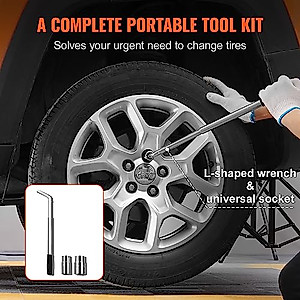 VEVOR Scissor Jack, 2.5 Ton/5512 lbs Scissor Car Jack, 3.7"-17.1" Lifting Range Scissor Lift Jack with Ratcheting Handle and L-Wrench, Portable Tire Jack for Cars Trucks Sedans MPVs