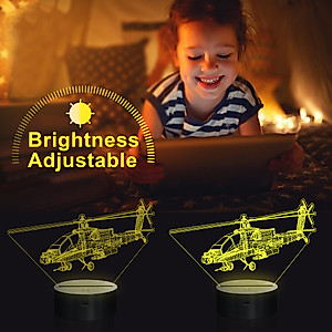 YuanDian Military Weapons 3D Lamp Kits,Navy Gguided Missile Destroyer, Submarine,Tank,Helicopter 3D Night Light for Kids (4 Patterns) with Remote Control & 16 Colors Light