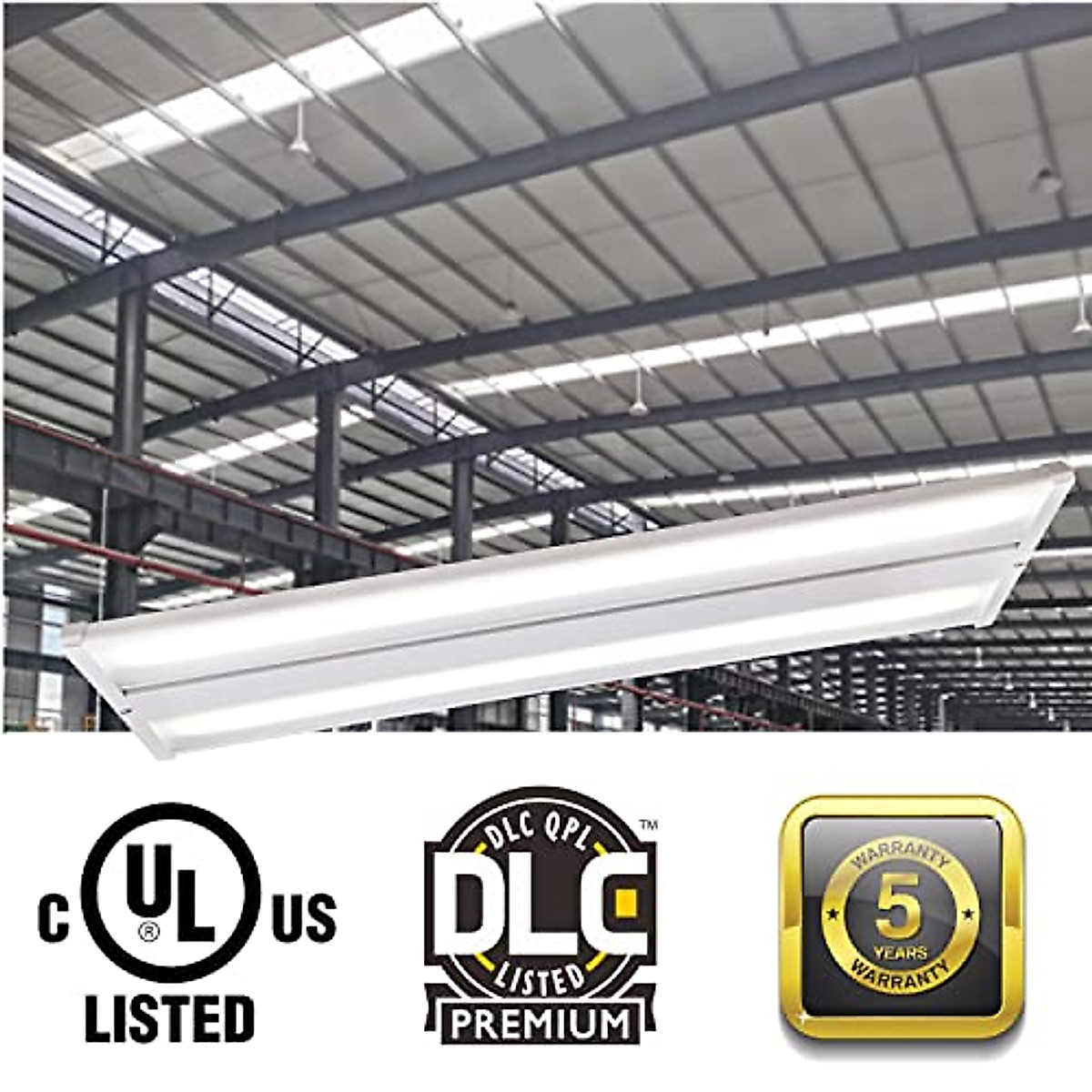 165W LED Linear High Bay Light Fixture, 2FT 22280LM(135LM/W) 5000K Daylight LED Workshops Light,100-277V, 0-10V Dimmable UL/DLC Warehouse Lighting for Exhibition Hall, Supermarkets, 5 Years Warranty