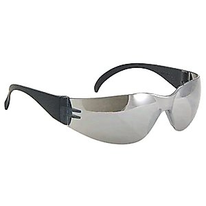 Galeton 11025 Outlaw Lightweight Anti-Scratch Lens Safety Glasses with Extra Wide Temples, Silver Mirror