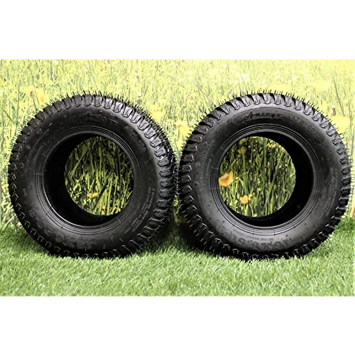 Set of 2 - 16X6.50-8 4 Ply Turf Tires for Lawn & Garden Mower 16x6.5-8