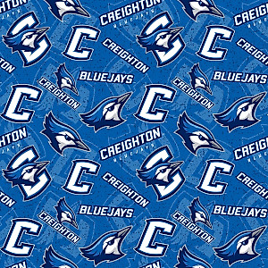 SYKEL ENTERPRISES Creighton Blue Jays College Tone on Tone Design 43" Wide 100% Cotton Fabric Sold by Yard