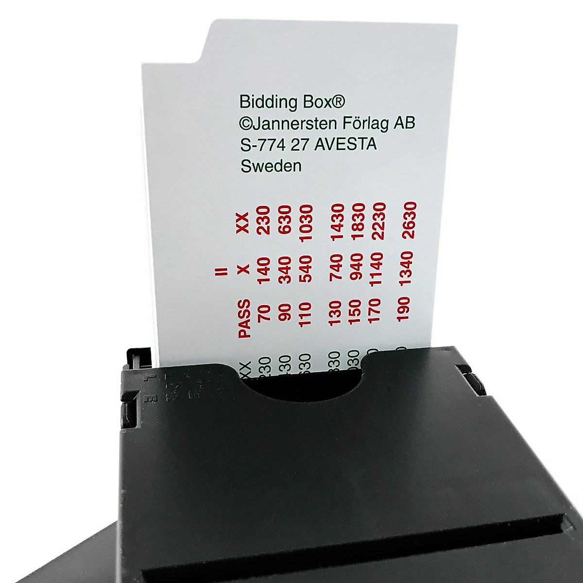 Jannersten Bid Buddy (Black) - Set of 4 Bridge Bidding Boxes with Cards + 200 Contract Bridge Score Sheets