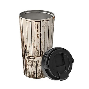 WANGXUEE Stall Barn Door Print 500ml Stainless Steel Travel Tumbler Double Wall Vacuum Insulated Coffee Mug