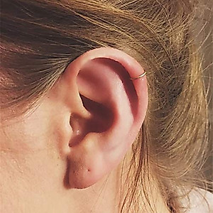 NZDLM Hoop Cartilage Earring Fake Earrings Nose Rings Septum Nose Ring Stainless Steel for Women Men Gold