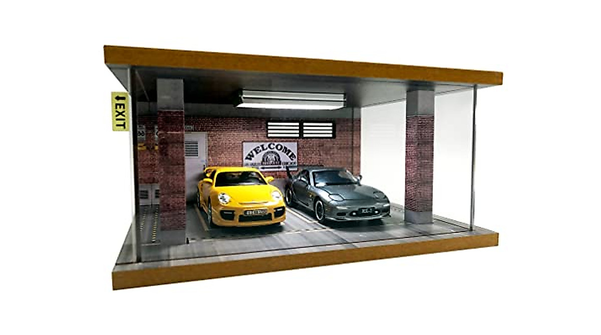 1/24 Scale Die-cast Car Garage Display Case with Clear Acrylic Cover ...