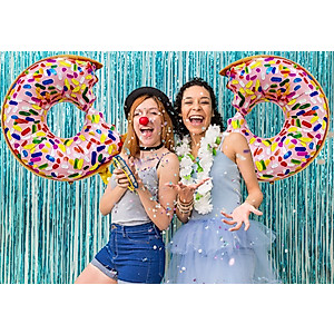 2PCS Donut Balloons Birthday Party Decorations Doughnut Foil Aluminum Balloon for Baby Shower Happy Birthday Graduation Party Supplies