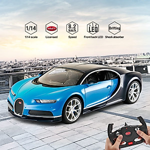 RASTAR RC Bugatti Chiron Remote Control Car, 1/14 Bugatti Chiron RC Car - Blue