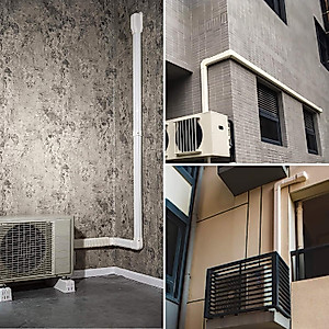 TURBRO 3" W x 14' L Decorative PVC Line Cover Kit for Mini Split and Central Air Conditioners, AC Heat Pumps Systems