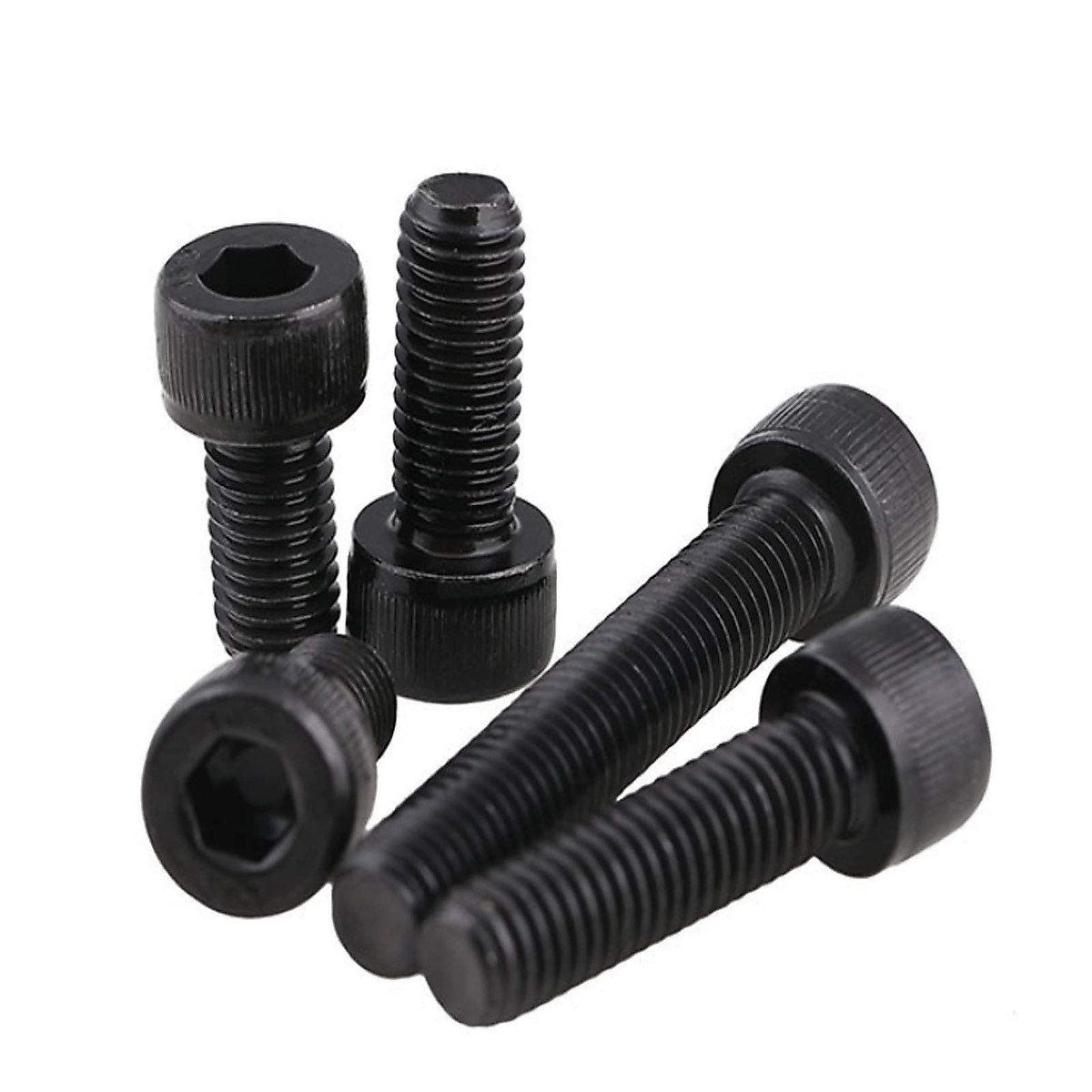 5 Pcs M12-1.75 x 60mm Carbon Steel Hex Drive Class 12.9 Column Socket Cap Screw.
