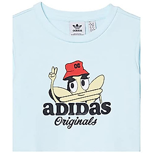 adidas Originals unisex-baby Trefoil Crew Set Almost Blue 12M