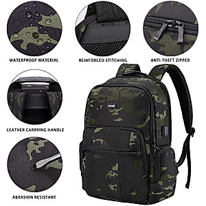 HOMIEE Travel Laptop Backpack 15.6 Inch Business Computer College Bag with USB Charging Port, Anti Theft Casual Daypack Carry On Backpack Hiking Rucksack for Men Women