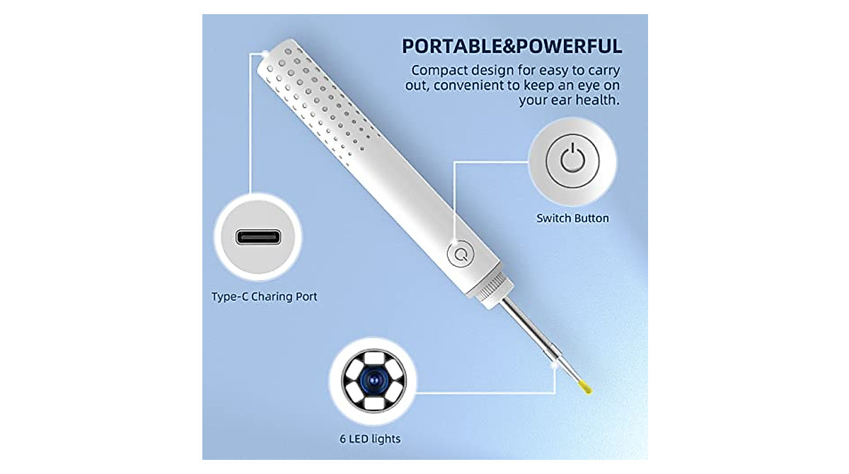 Wireless Ear Scope with 1080P Camera for Safe Ear Cleaning