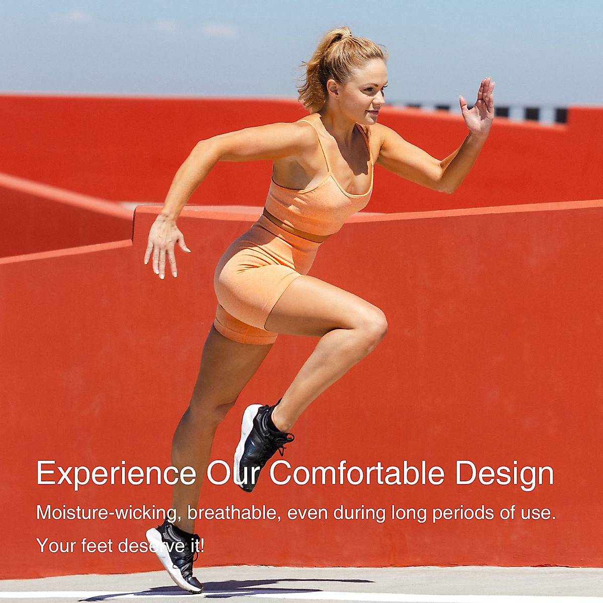 APTYID Women's Ankle Socks Athletic Cushioned Running, Size 6-9, Dark Grey, 6 Pairs