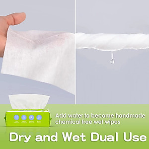 Ultra Soft Baby Dry Wipes - Ourmed Life 100% Cotton Tissues | Unscented Lint Free | Disposable Facial Towel for Sensitive Skin | 600 Count