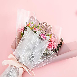 Sumerk 8 PCS 60th Birthday Centerpiece Sticks Rose Gold Glitter 60 Table Centerpieces Flower Toppers for Anniversary Birthday Party Decoration Supplies