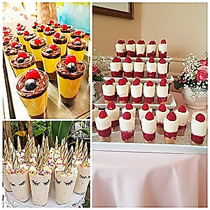 50 Pack 3 oz Mini Plastic Dessert Cups,Disposable Round Shooter Cups,Appetizer Bowls Catering Supplies for Parfait,Appetizers,Ice Cream,Tasting Party