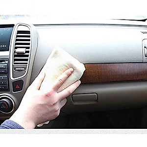 Trainshow Cleaning Chamois Shammy for Car, Natural Deerskin Leather Drying Cleaning Towel for Auto and Precision Instrument12.6''X20'' (2-Pack)