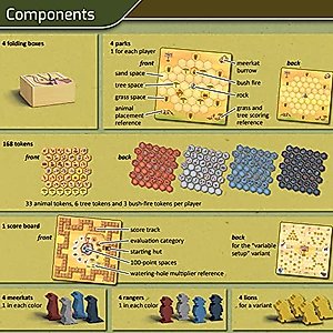 Capstone Games: Savannah Park, Strategy Board Game, Simple Gameplay, Highly Interactive Strategies, 1 to 4 Players, 20 to 40 Minute Play Time, Ages 8 and Up