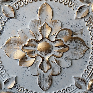 PLASTDECOR Ceiling Tile Faux tin Paint White Gold bar Decor Ceiling Panel PL30 Pack of 10pcs