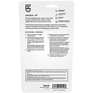 GEAR AID Aquaseal SR Shoe Repair Adhesive For Fixing Holes in Hiking, Work, Boots, Rainboots, Shoes, Soles and Rebuild Heels, Clear, 2 Pack