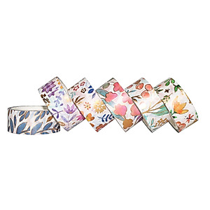 YUBBAEX Floral Gold Washi Tape Set VSCO Foil Masking Tape Decorative for Arts, DIY Crafts, Journal Supplies, Planners, Scrapbook, Card/Gift Wrapping -8/15mm- (Blooming 18 Rolls)