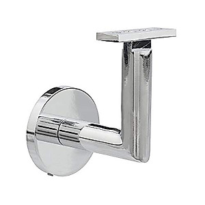 Everbilt Decorative Wall Mount Stair Handrail Bracket in Steel Chrome - Supporting 250 lbs for Handrails at Any Angle in Hallways or Stairwells