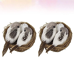 VALICLUD 8pcs Simulated Bird Nest Home Bird Nest Decor Artificial Bird Nest Bird Nest Ornament Fake Bird