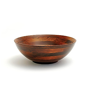Lipper International Cherry Finished Footed Serving Bowl for Fruits or Salads, Large, 13.75" Diameter x 5" Height, Single Bowl