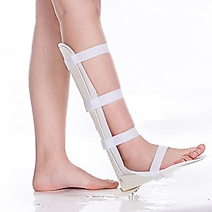 Plantar Fascitis Night Splint, Foot Drop Orthosis Brace Adjustable Elastic Shoes Tongue Ankle Foot Orthosis Easy Use Plastic Lightweight for Arch Support(Right foot)