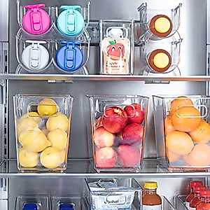 bHome & Co 4 Plastic Storage Containers For Organizing - Pantry Organization and Storage Bins, Acrylic Clear Plastic Storage Bins - Cabinet Fridge Freezer Bathroom Organizer Bins- Kitchen Organization