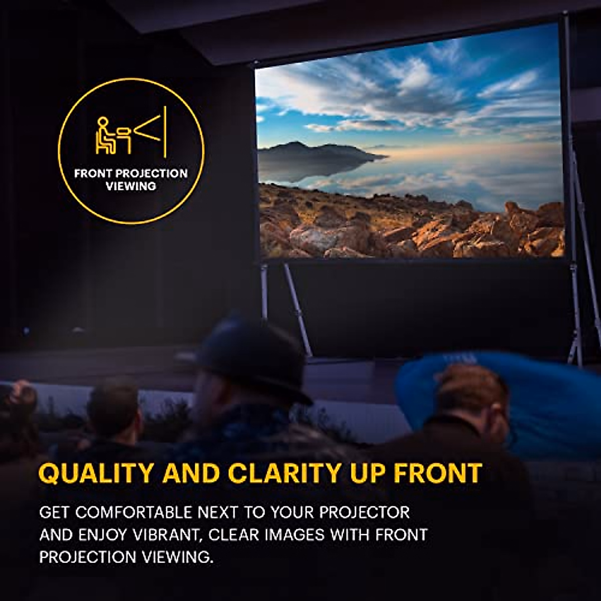 KODAK 150” Portable Projector Screen W/ Stand - Fast Fold White Projection Backdrop for Outdoor & Indoor Movies with Tripod, Outdoor Stability Kit, & Black Storage Carry Case