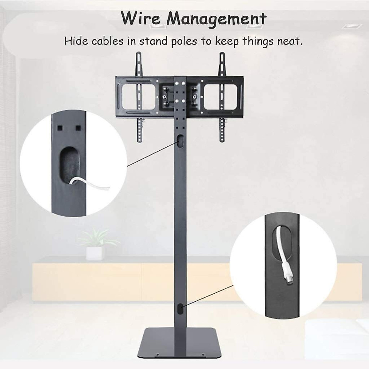 TV Brackets for Wall Mount Tall TV Stand for 65 Inch TV Corner Unit,Black Adjustable Heavy Duty Swivel Universal Floor Stands for for Plasma/LCD/LED OLED TVs