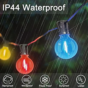 Couah G40 Led Replacement Light Bulbs, E12 Screw Base Shatterproof LED Globe Multi Color Bulbs Light for Outdoor String Lights,Fits E12/C7 Candelabra Screw Base Sockets,25 Pack