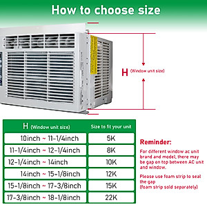 Forestchill Window Air Conditioner Side Panel with frame, Room AC Accordion Filler Curtain Kit Replacement, Include Window AC Side Panels & Frames (White, Fit 8,000 BTU Units)