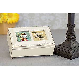 Cottage Garden First Communion Living Bread Matte Ivory Jewelry Music Box Plays Ave Maria