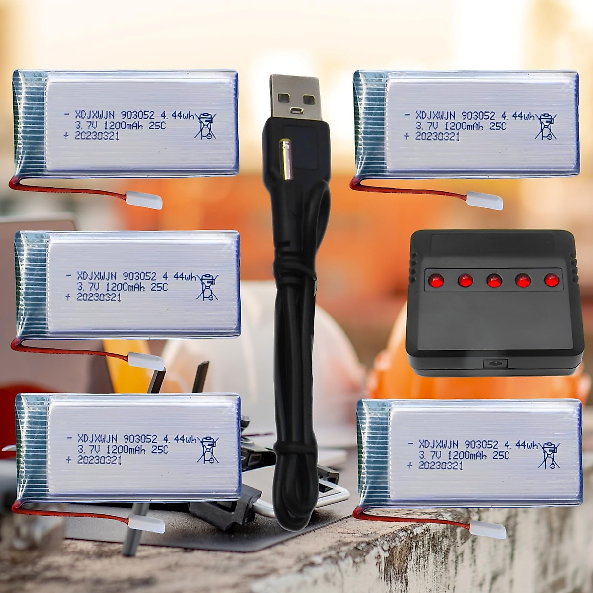 5pcs 1200mAh 3.7V Upgrade Lipo Battery and Battery Charger for SYMA X5SW X5SC RC Quadcopter Drone