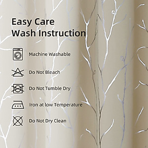 BUHUA Grommet Top Window Draps for Living Room Bedroom Curtains Energy Saving Room Darkening Impede Light Privacy Curtains, 52W x 84L, 2 Panels, Beige