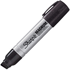 Sharpie 44001 Oversized Chisel Tip Extra Wide Magnum Permanent Marker (2 Boxes), Black, Sturdy Extra-wide Felt Chisel Tip, Quick-drying Ink is Fade-and Water-Resistant, 12 Marker Per Box